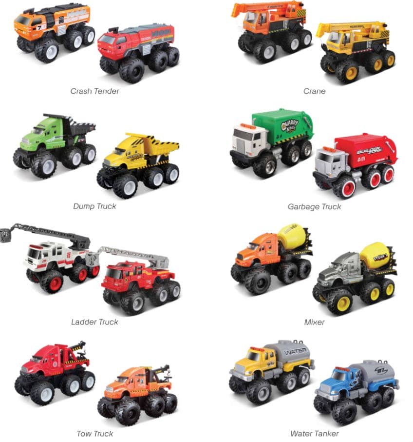 MAI21194 Maisto Builder Zone Quarry Monsters Asmt. (4 Pack)