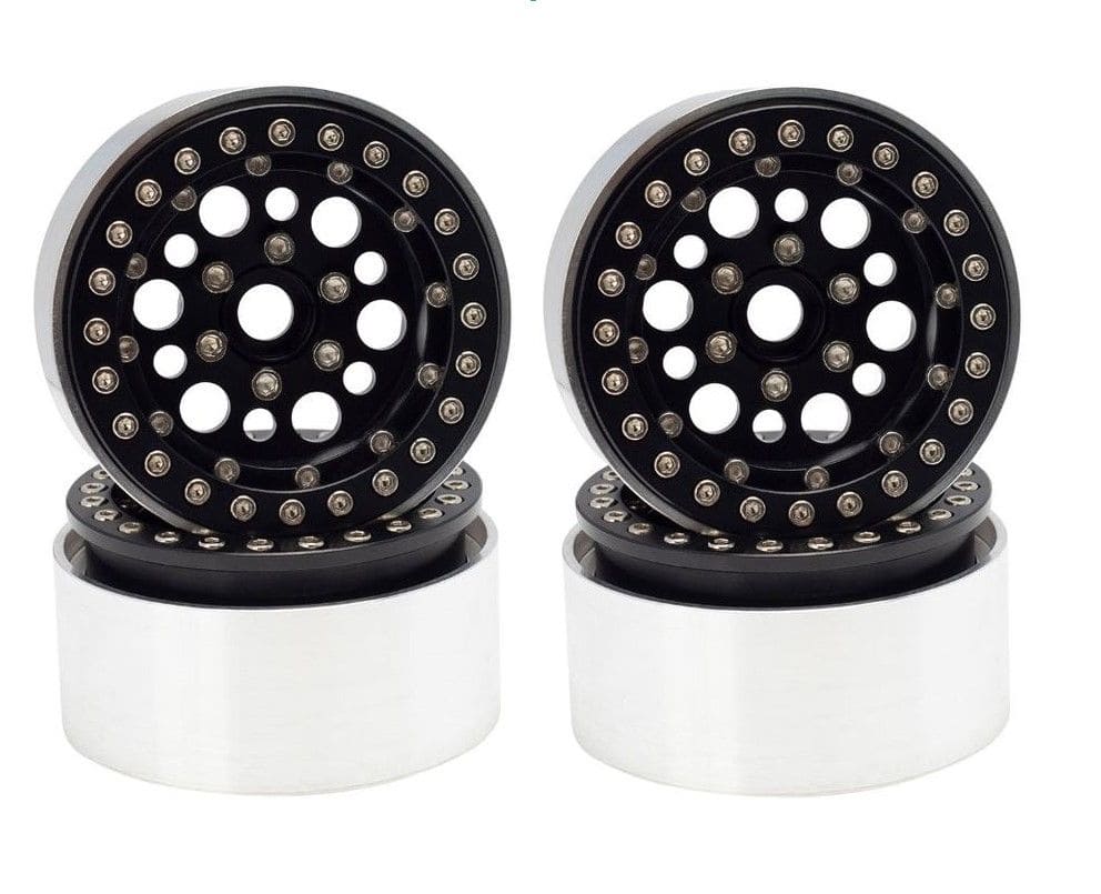 HDTCW03015A Hobby Details 1.9" AL Big-Small Round Beadlock Wheels - Bl