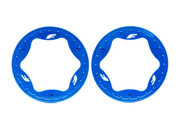 TRA10977-BLUE Traxxas Beadlock Rings Rear Blue